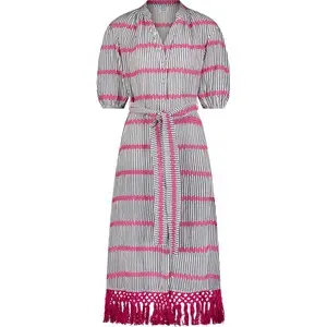 MER ST. BARTH Estelle Fringed Shirtdress - Blue