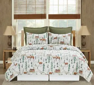 C&F HOME Christopher Forest Cotton Quilt Set Reversible And Machine Washable - White
