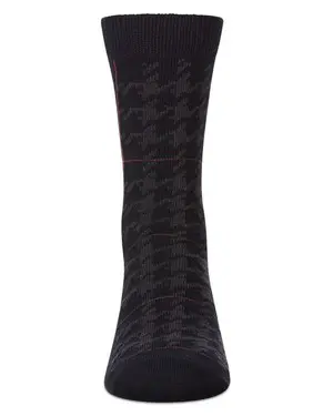 MEMOI Houndstooth Plaid Dress Socks