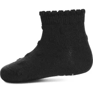 MEMOI Swiss Dot Ankle Socks - Black