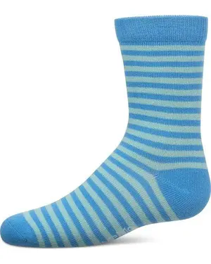 MEMOI Thin Stripe Crew Socks - Blue