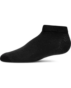 MEMOI Pointelle Anklet Socks - Black