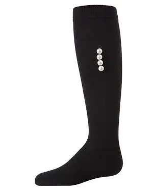 MEMOI Side Pearls Knee High Socks