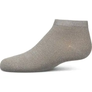 MEMOI Basic Ankle Socks - Silver Lurex
