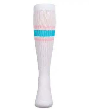 MEMOI Ribbed Striped Knee High Socks