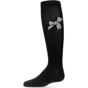 MEMOI Herringbone Ribbed Knee Highs - Black