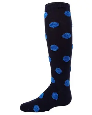 MEMOI Polka Dot Knee High Socks Blue Nights