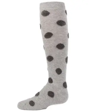 MEMOI Polka Dot Knee High Socks - Light Gray