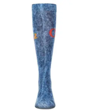 MEMOI Acid Washed Knee High Socks