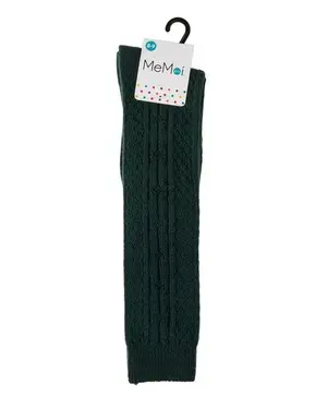 MEMOI Cozy Cable Ribbed Knit Knee-high Socks - Dark Hunter Green