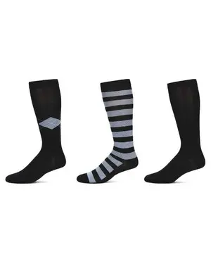 MEMOI 3-pair Pack Knee High Socks - Navy