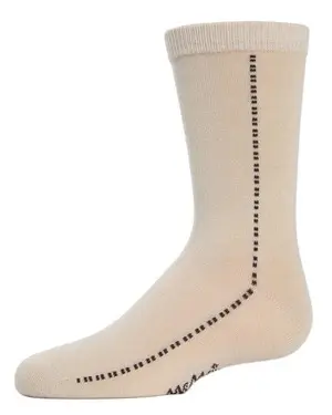 MEMOI Dots On Down Mercerized Crew Socks Tan