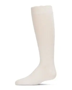 MEMOI Double Diamond Knee High Socks - Winter White