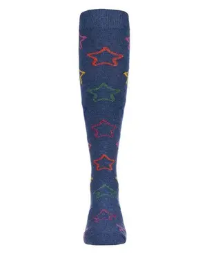 MEMOI Star Shine Knee High Socks - Denim