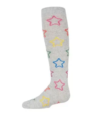 MEMOI Star Shine Knee High Socks - Lt Gray Heather