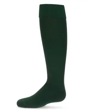 MEMOI Cuffed Opaque Knee High Socks - Dark Hunter Green