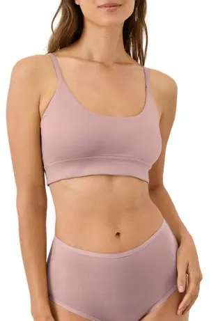 PACT Everyday Strappy Scoop Bralette Made With Organic Cotton Dusted Violet