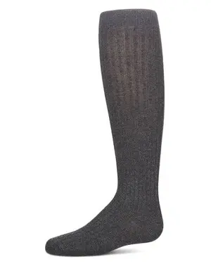 MEMOI Ribbed Cotton-Blend Knee High Socks Charcoal
