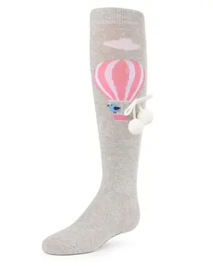 MEMOI Pom-pom Knee High Socks - Pink