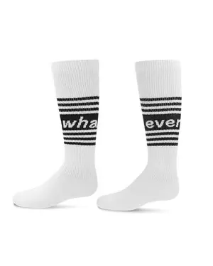 MEMOI Whatever" Knee High Socks - White