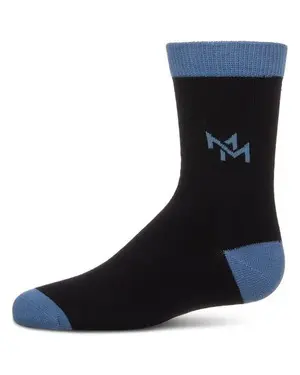 MEMOI Fine-gauge Crew Socks - Navy