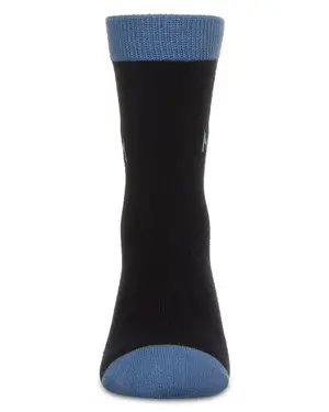 MEMOI Fine-gauge Crew Socks - Navy