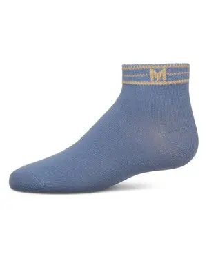 MEMOI Multi Line Anklet Socks - Denim