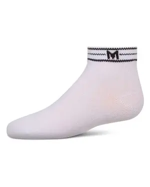MEMOI Multi Line Anklet Socks - White