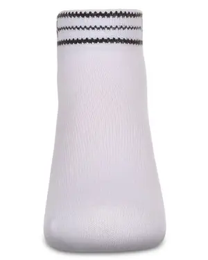 MEMOI Multi Line Anklet Socks - White