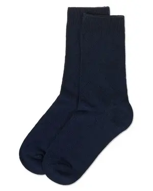 MEMOI Argyle Crew Socks - Navy