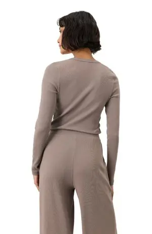 PACT Dream Rib Slim Henley - Cinder