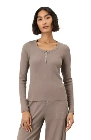 PACT Dream Rib Slim Henley - Cinder