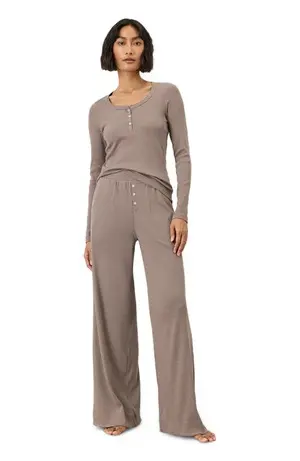 PACT Dream Rib Slim Henley - Cinder