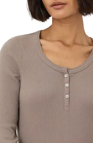PACT Dream Rib Slim Henley - Cinder