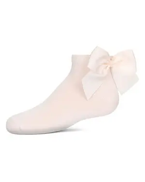 MEMOI Anklet Socks With Bow Detail - Pink