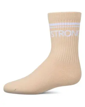 MEMOI Inspo Athletic Crew Socks - Tan