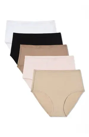 PACT Everyday High Rise Brief 5-pack Made With Organic Cotton Core Edit