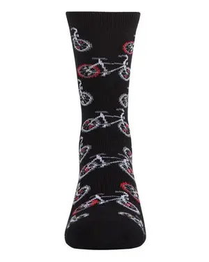 MEMOI Bicycle Novelty Crew Socks - Black
