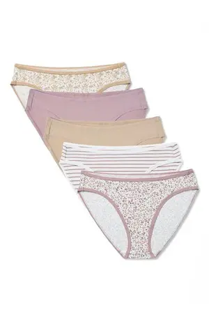PACT Everyday Classic Fit Bikini 5-pack Made With Organic Cotton - Dunebreak