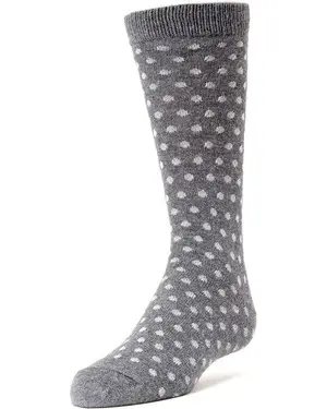MEMOI Polka Dot Dress Socks - Charcoal