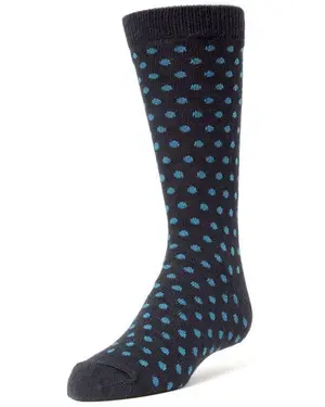 MEMOI Polka Dot Dress Socks Navy