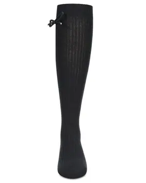 MEMOI Ribbed Bow Knee-high Socks - Navy