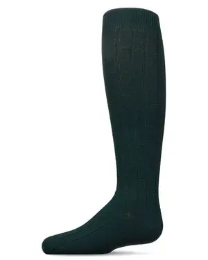 MEMOI Wide Ribbed Knee High Socks - Dark Hunter Green