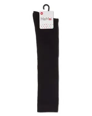 MEMOI Pointelle Dot Knee High Socks - Black