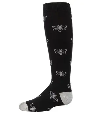 MEMOI Busy Bee Knee High Socks - Black