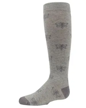 MEMOI Busy Bee Knee High Socks Gray