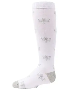 MEMOI Busy Bee Knee High Socks White