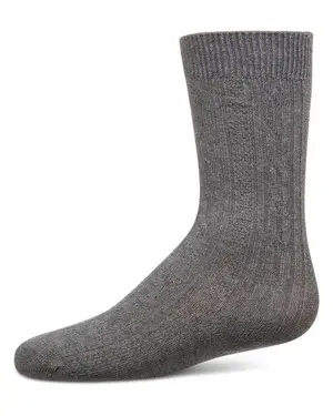MEMOI Cable Knit Knee High Socks - Light Gray