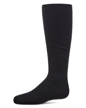 MEMOI Cable Knit Knee High Socks - Navy