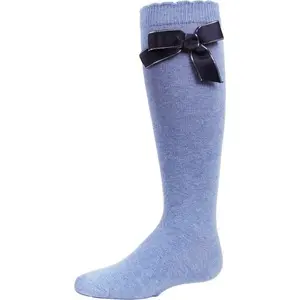 MEMOI Sweet Bow Knee High Socks - Denim